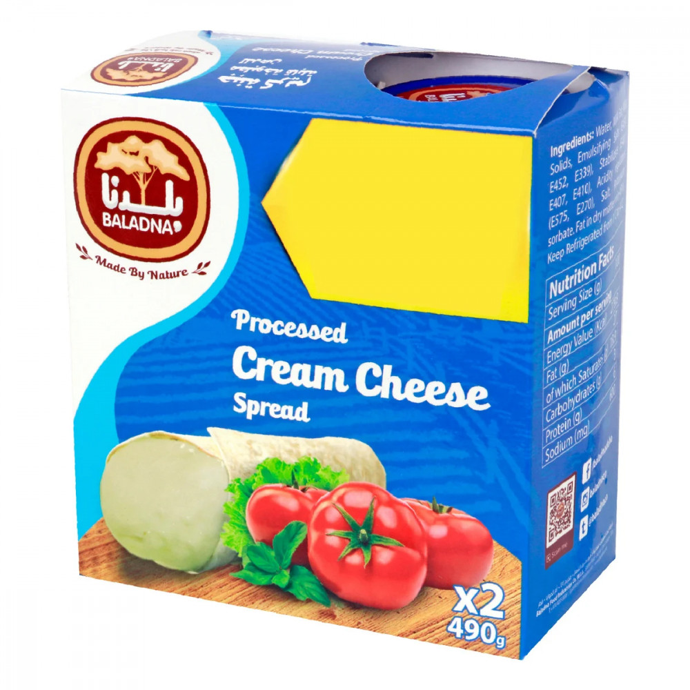 Baladna Processed Cream Cheese Spread 2x490g